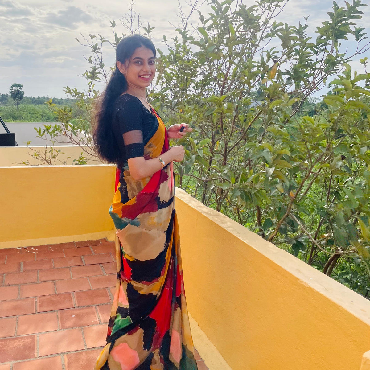 Ravya - Premium Georgette saree – tejenn